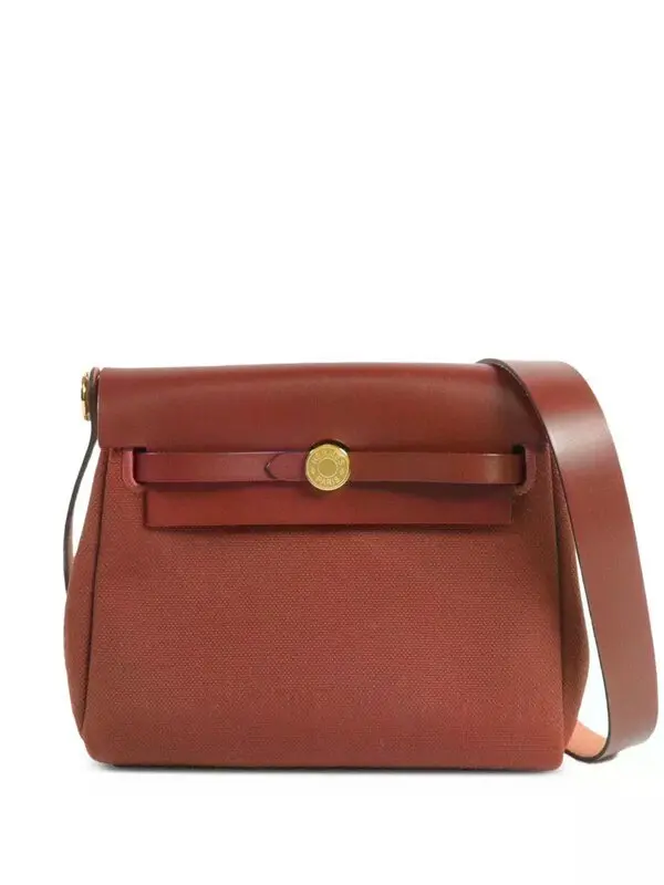 Hermès 2025 Mini Herbag Leather Shoulder Bag - Red