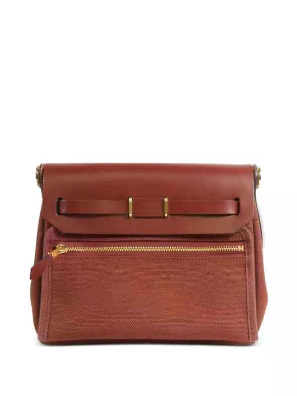 Hermès 2025 Mini Herbag Leather Shoulder Bag - Red