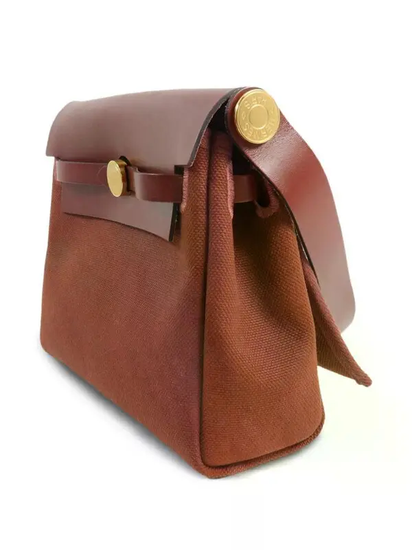 Hermès 2025 Mini Herbag Leather Shoulder Bag - Red