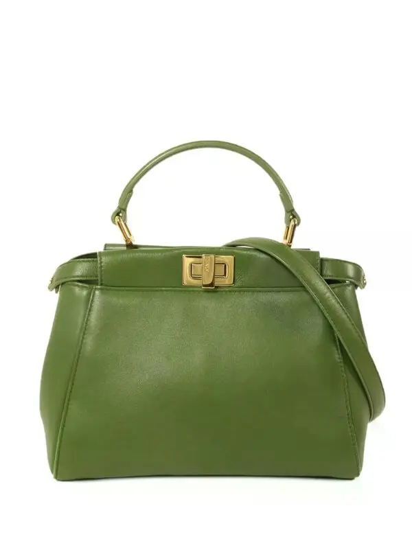 Fendi Mini Ghw Peekaboo 2 Way Shoulder Bag - Green