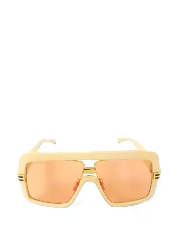 Gucci Geometric-frame Sunglasses - Neutrals