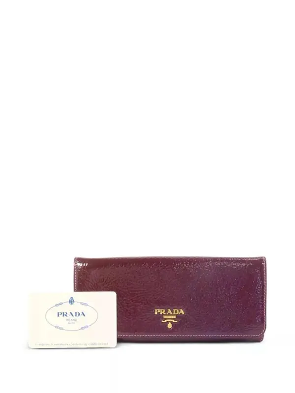 Prada Logo-plaque Patent Wallet