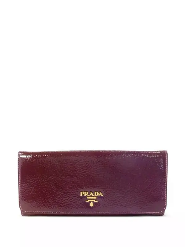 Prada Logo-plaque Patent Wallet