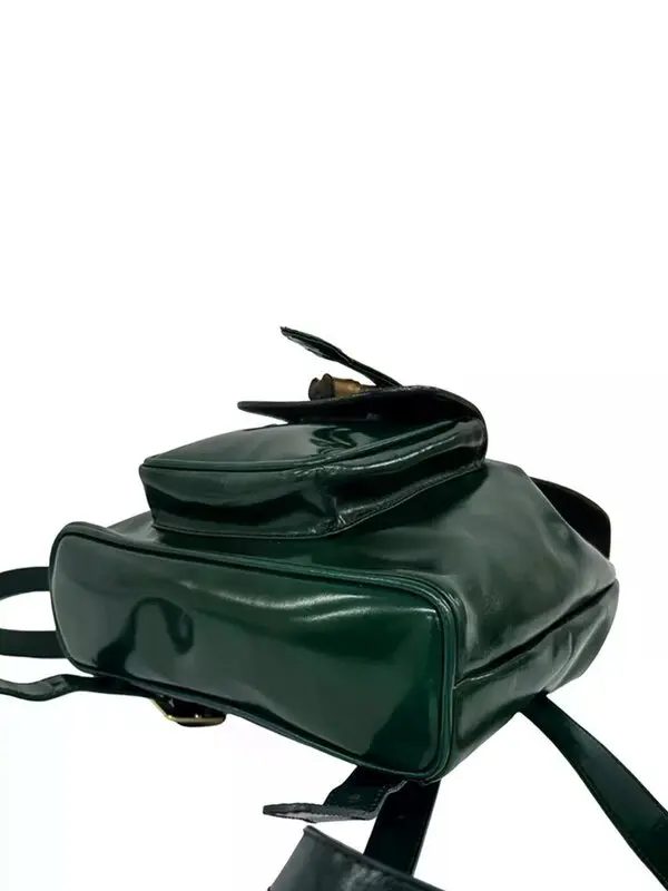 Gucci 20th Century Patent Bamboo Drawstring Backpack
