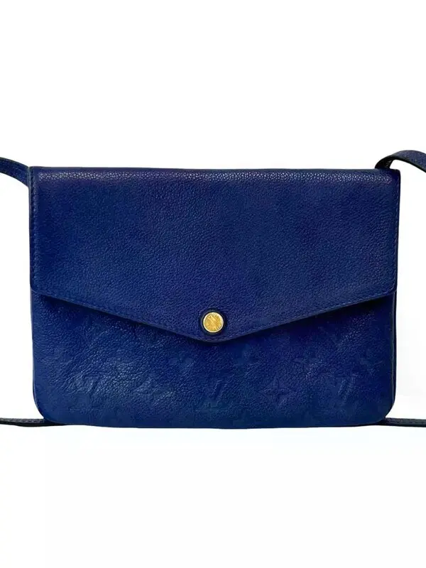 LOUIS VUITTON 2015 Monogram Empreinte Twice Crossbody Bag - Blue