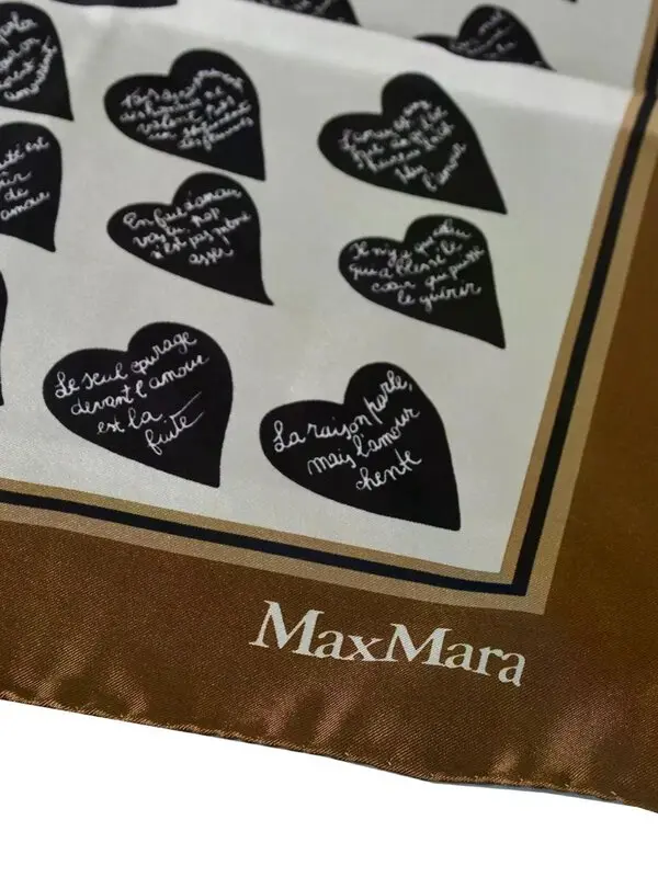 Max Mara Heart-print Silk Scarf