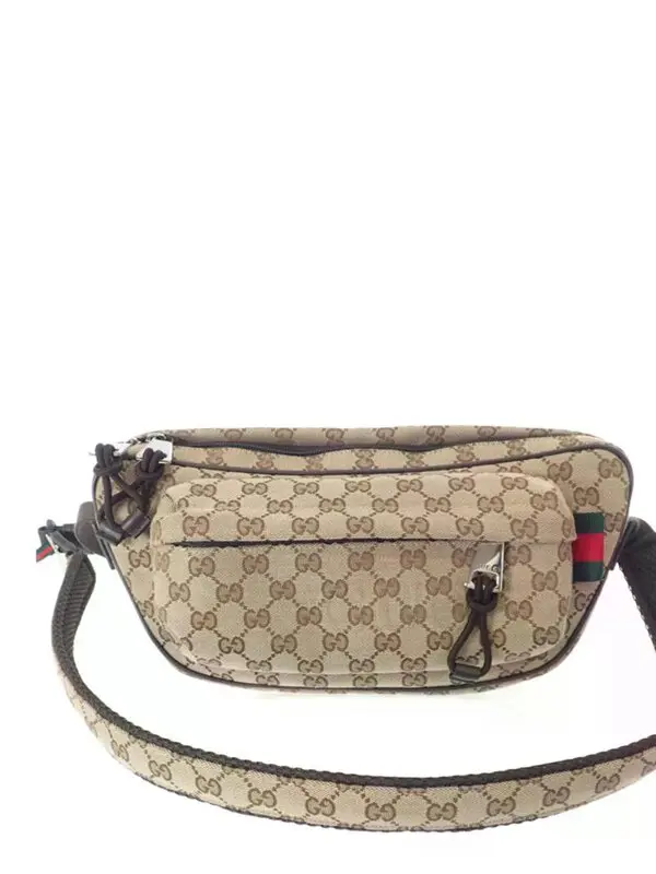 Gucci 2000-2026 Small Gg Canvas Web Crossbody Bag - Neutrals
