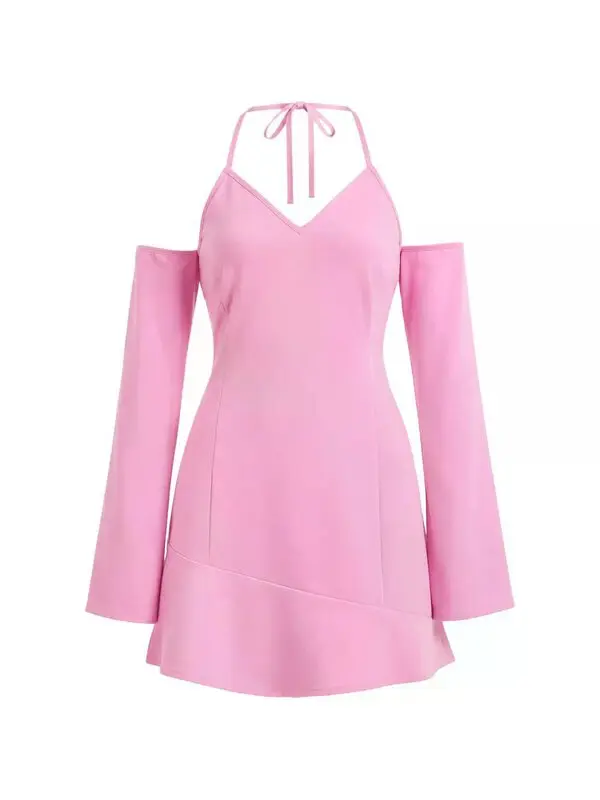 Moschino Cold-shoulder Halterneck Mini Dress - Pink