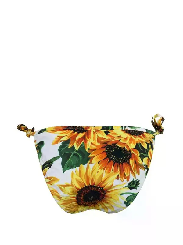 Dolce & Gabbana Sunflower-print Side-tie Bikini Bottoms