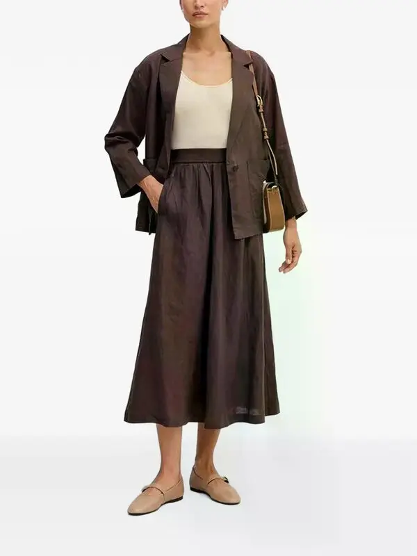 BENETTON Elasticated-waist Midi Skirt