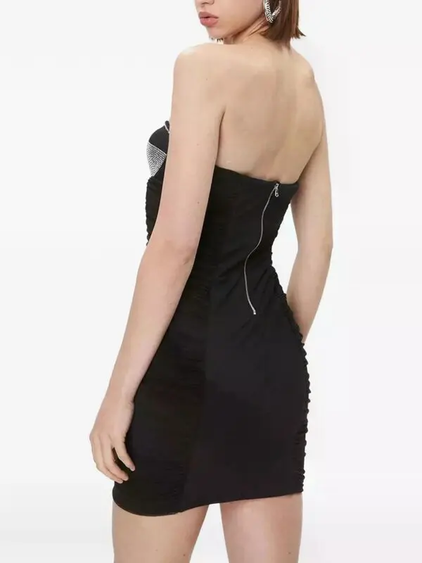 Patrizia Pepe Rhinestone-embellished Ruched Mini Dress
