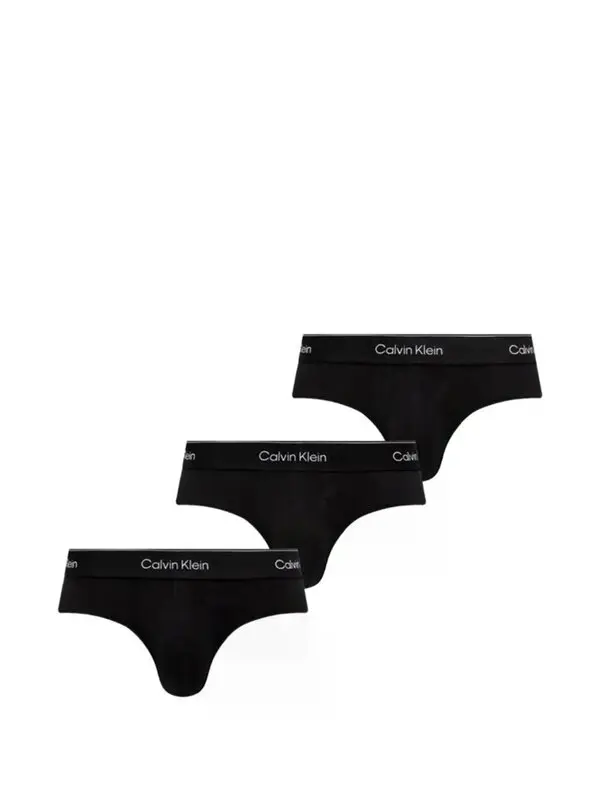 Calvin Klein Logo-waistband Briefs - Black