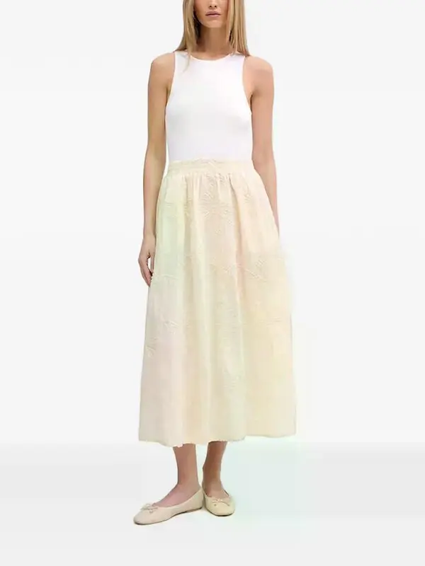 BENETTON Floral-embroidered Sleeveless Midi Dress