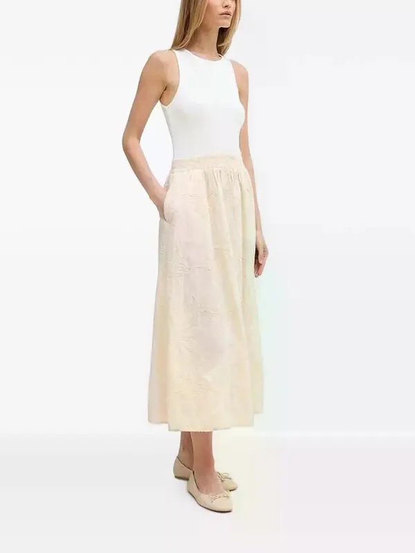 BENETTON Floral-embroidered Sleeveless Midi Dress