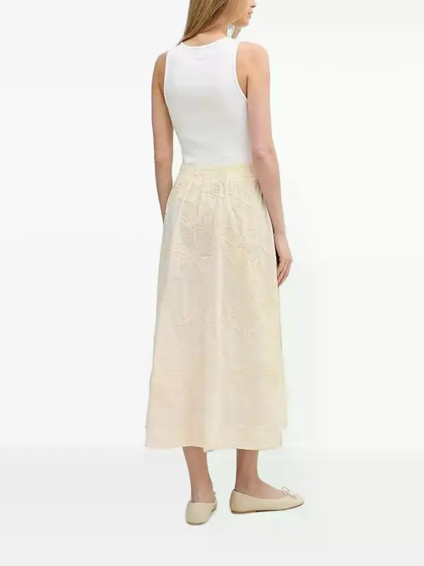 BENETTON Floral-embroidered Sleeveless Midi Dress
