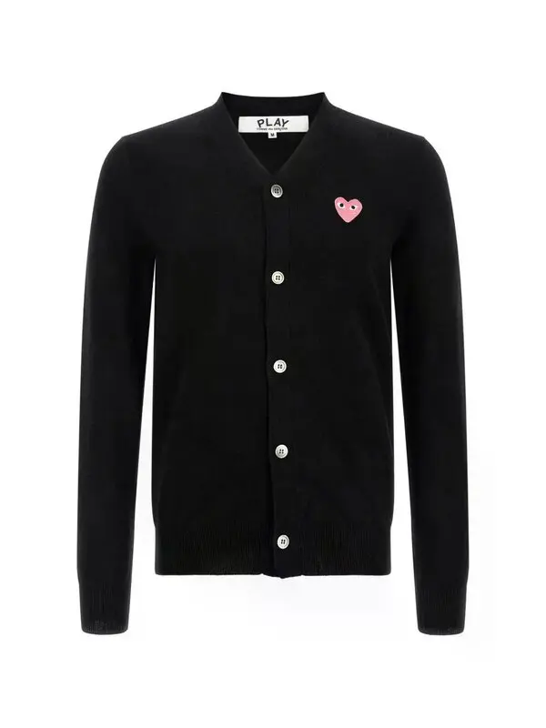Play Comme Des Garcon Logo-patch V-neck Cardigan
