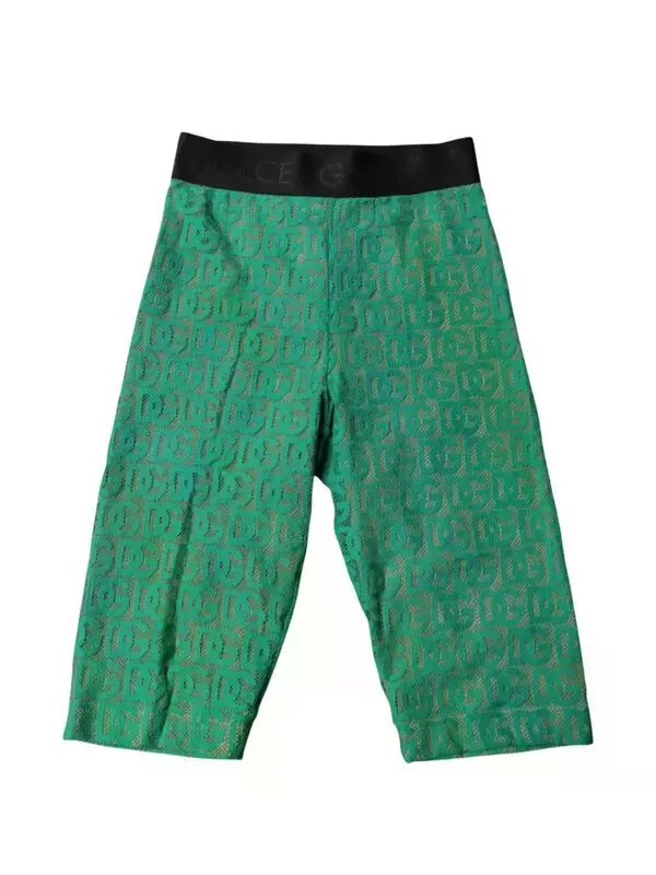 Dolce & Gabbana Monogram-lace Cotton Shorts - Green