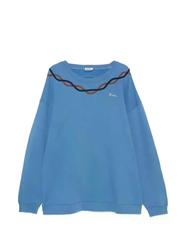 BODE Sidewinder Embroidered-logo Sweatshirt - Blue