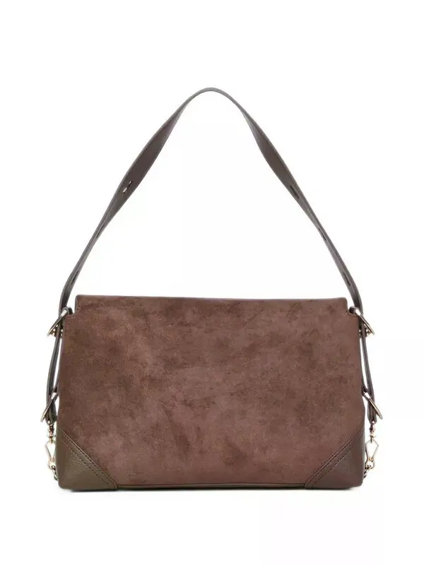 Moschino Logo-plaque Suede-effect Shoulder Bag