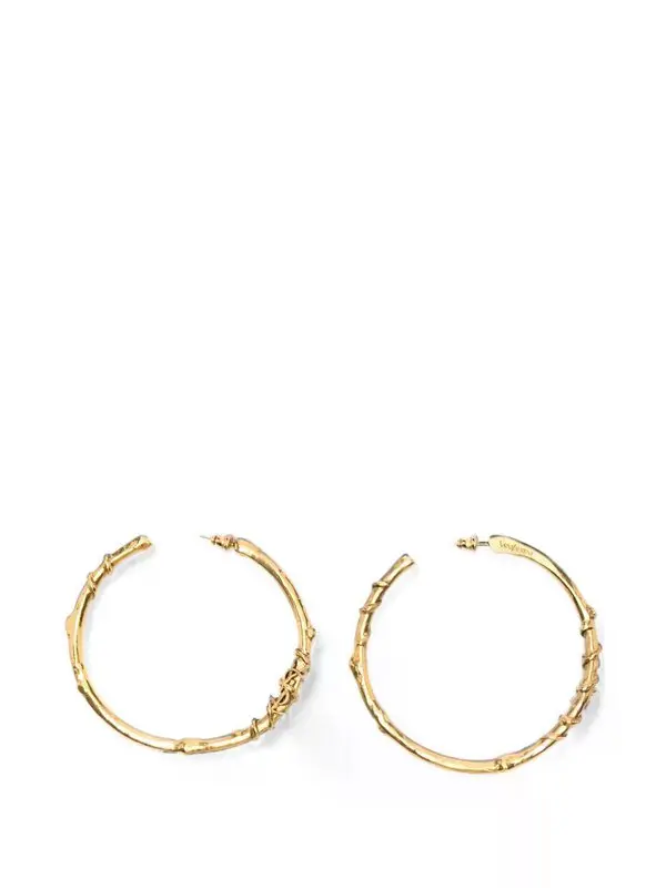 Saint Laurent Cassandre-plaque Hoop Earrings - Gold