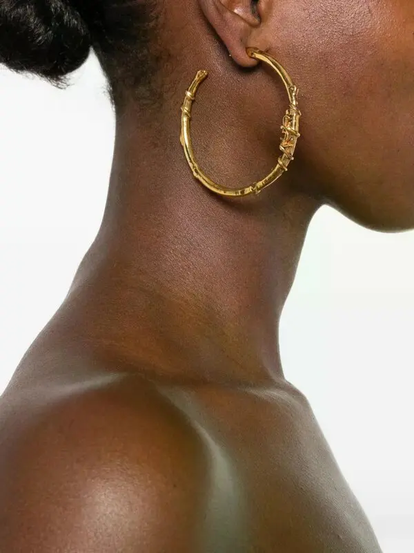 Saint Laurent Cassandre-plaque Hoop Earrings