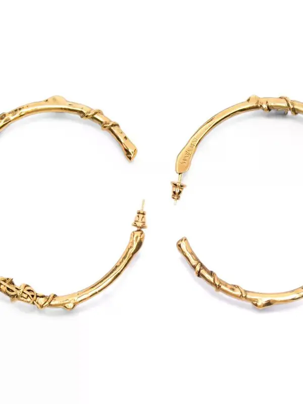 Saint Laurent Cassandre-plaque Hoop Earrings