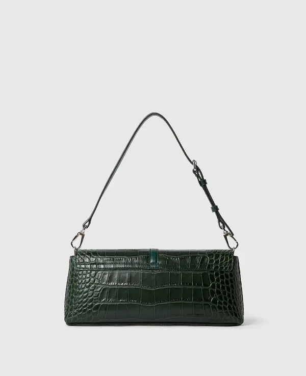Stella McCartney Ryder Croc-embossed Pochette Shoulder Bag