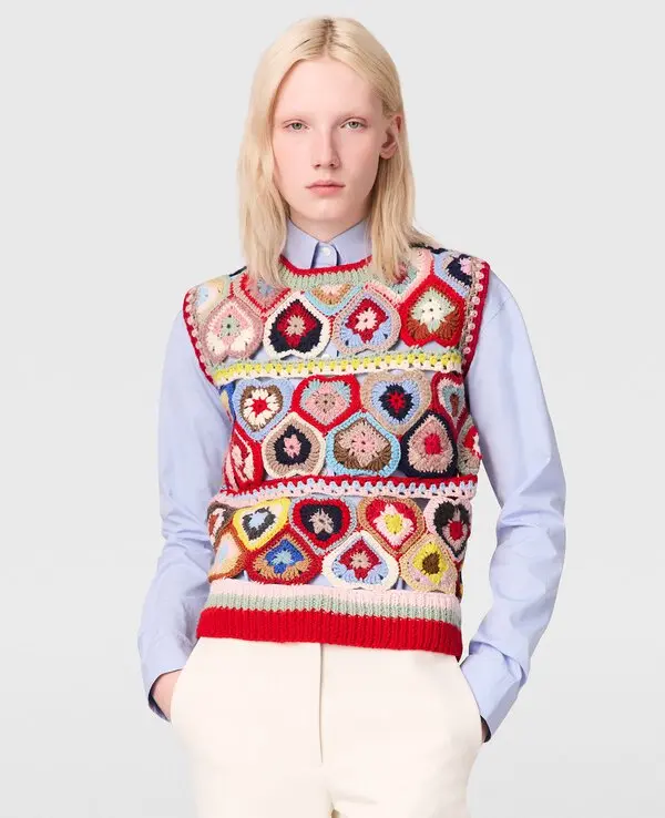 Stella McCartney Hand-crocheted Heart Vest - Multicolour