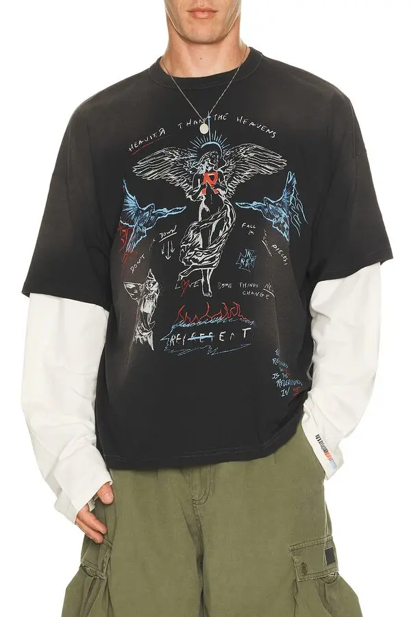 REPRESENT Heavier Than The Heavens Long Sleeve Tee In Black