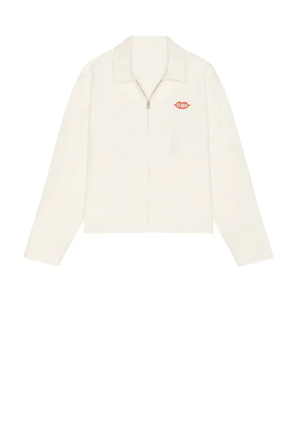 Kenzo Loves Zipped Coach Jacket In Cream