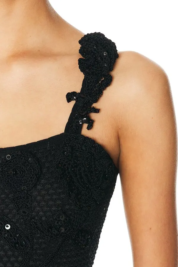 Carolina Herrera Thin Strap Crochet Dress