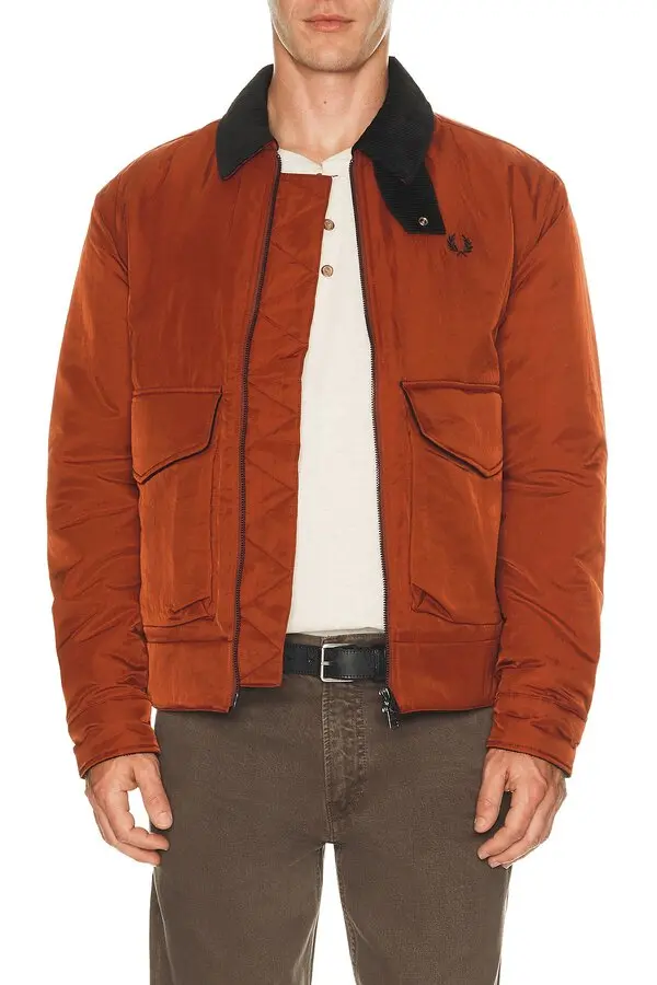 Fred Perry Nylon Caban Jacket In Red