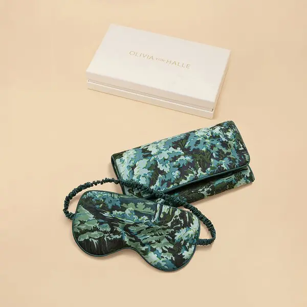 Olivia Von Halle Audrey Linden Forest Eye Mask - Green