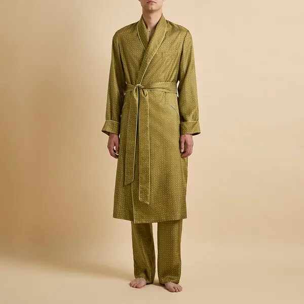 Olivia Von Halle Mescal Lucien Polka Dot Robe - Green