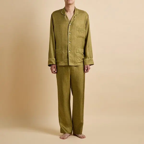 Olivia Von Halle Laurent Lucien Polka Dot Pajamas - Gold