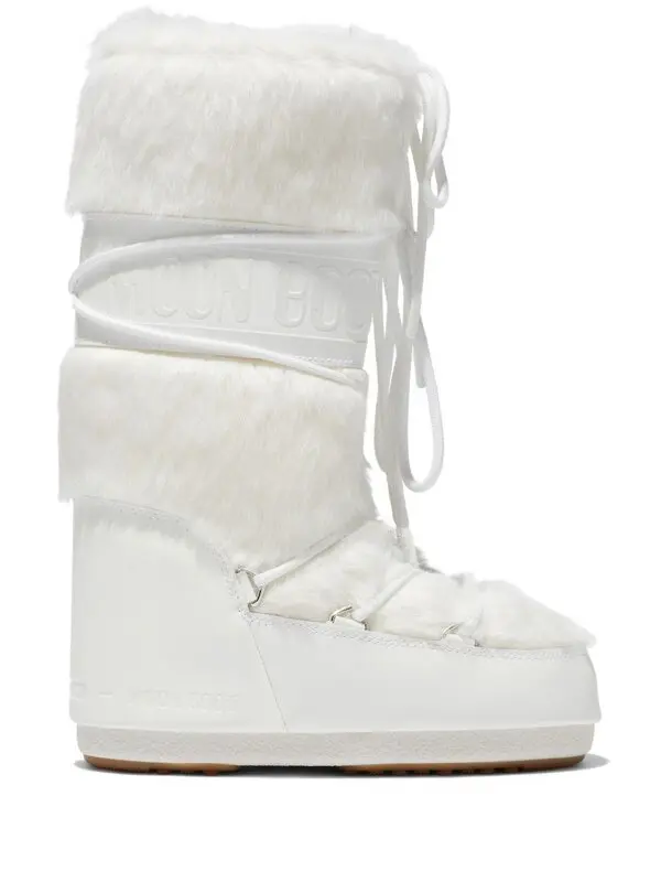 Moon Boot Icon Faux Fur Boots - White