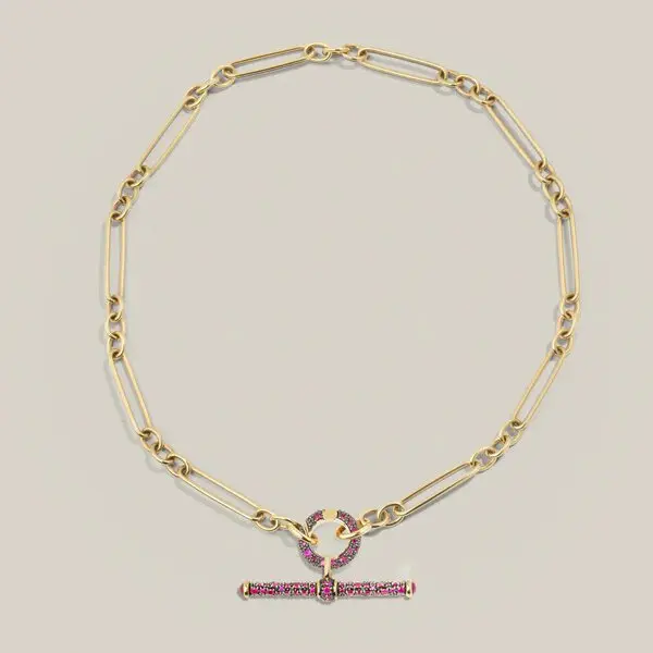LUCY DELIUS Ruby T-bar Pendant - Red