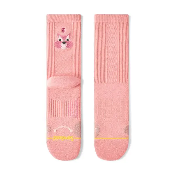SEMIBOLD Merino Wool Hiking Crew Socks Royal Sakura Savoring Squirrel