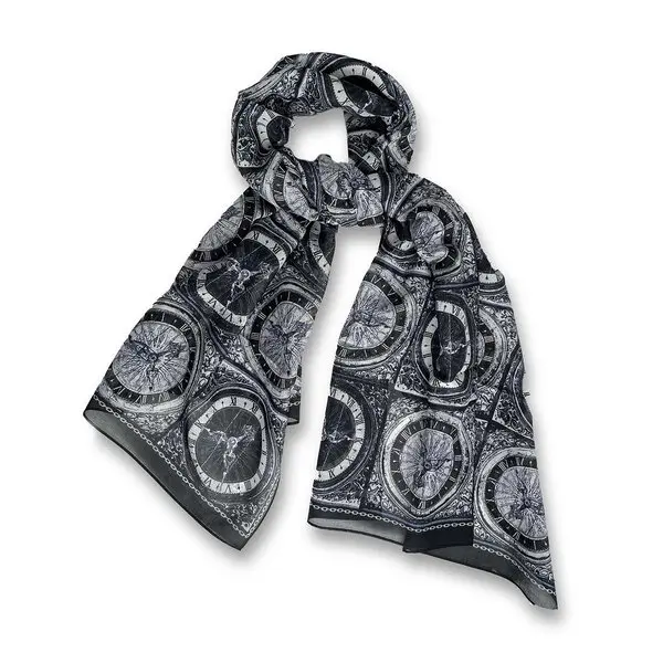 VETKA Long Cotton Scarf Clock