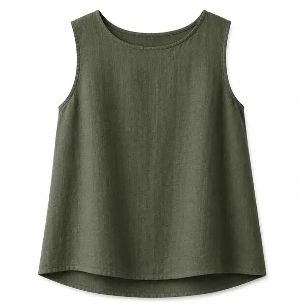 IDYLLO Linen Top Khaki