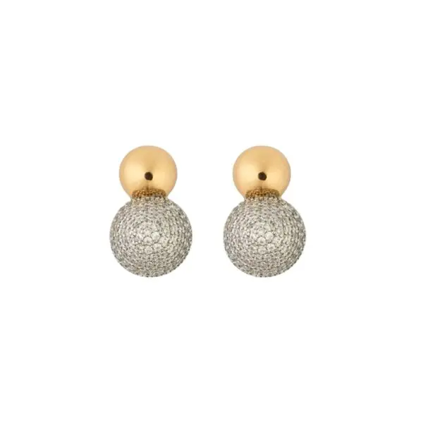 Saachi Pave Set Sphere Studs - Gold