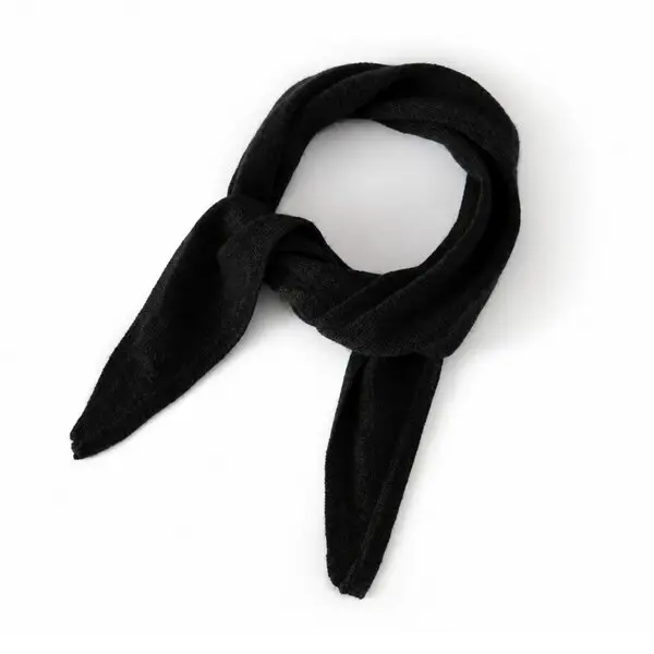 MY LITTLE NATURE Pure Cashmere Small Scarf Color Scarf For Her - Black