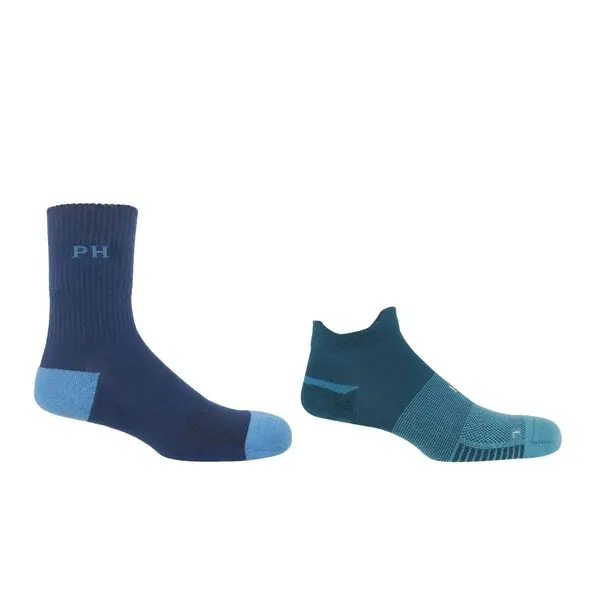 PEPER HAROW - MADE IN ENGLAND Reversible Luxury Sports & Dual Trainer Walking Socks Bundle