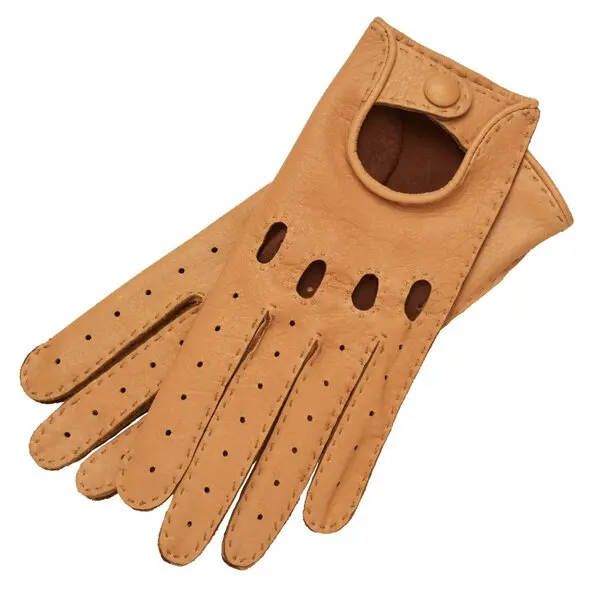 1861 GLOVE MANUFACTORY Rome Deerskin Driving Gloves In Natural - Brown