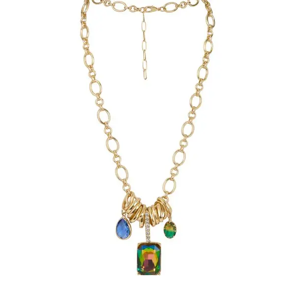 Saachi Jewel Charm Link Multi Necklace - Yellow