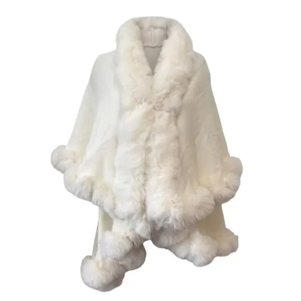 Saachi Layered Kimono Faux Fur Cape