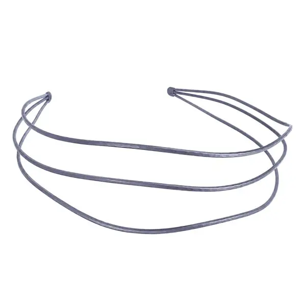 RARE MATTERS JEWELRY Grey / Blue Triple Organic Wire Headband - Grey/blue