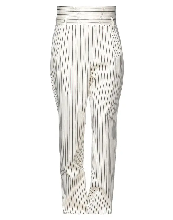 Dolce & Gabbana Pants Ivory Size Cotton, Silk
