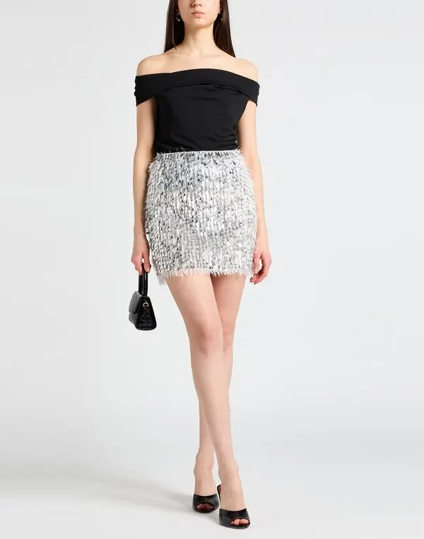 Elisabetta Franchi Mini Skirt Size Polyamide - Silver
