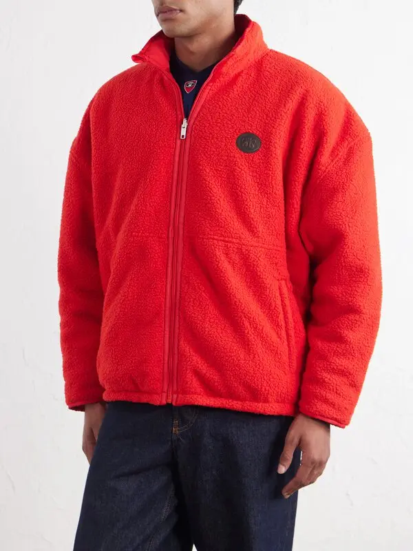 WILLY CHAVARRIA Logo-appliquéd Fleece Jacket - Red